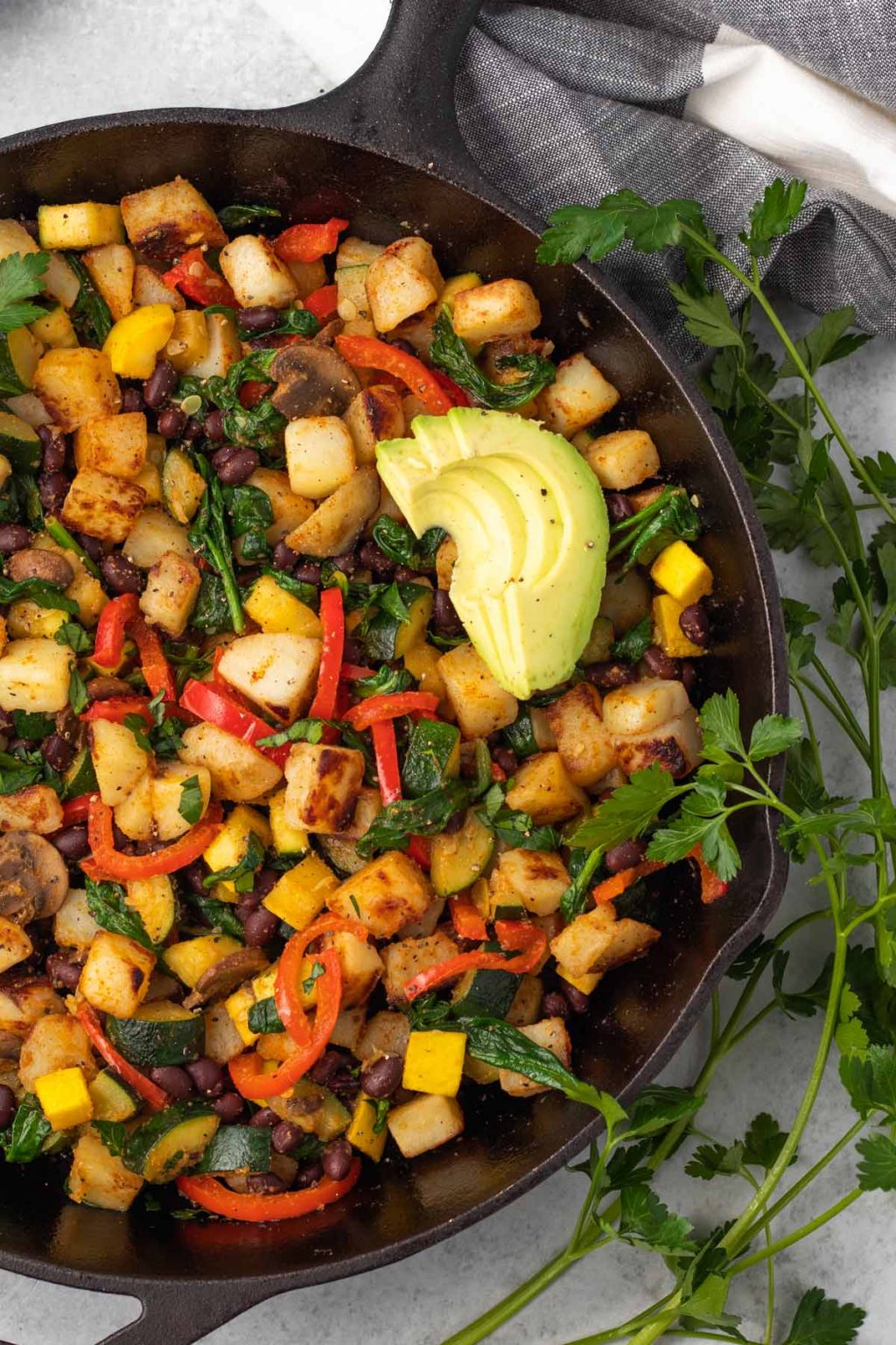 Easy Vegan Breakfast Hash with Veggies and Beans