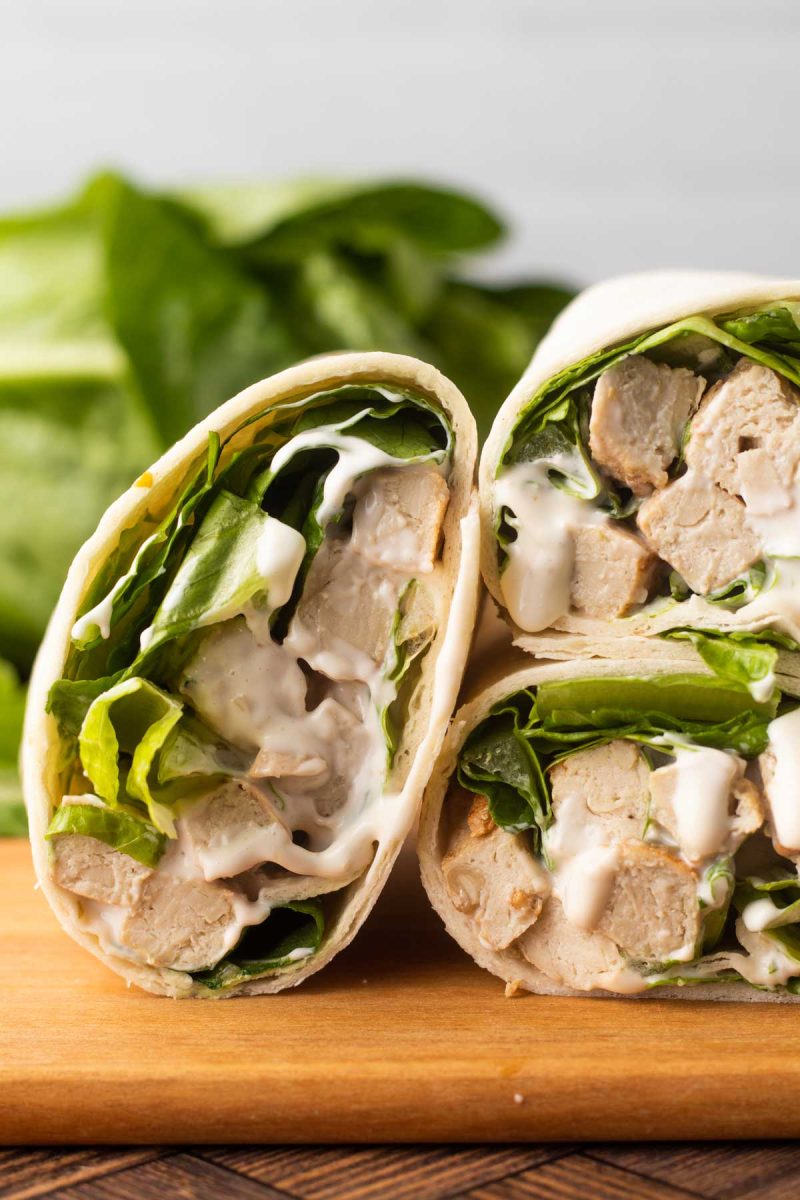 Vegan Chicken Caesar Wraps