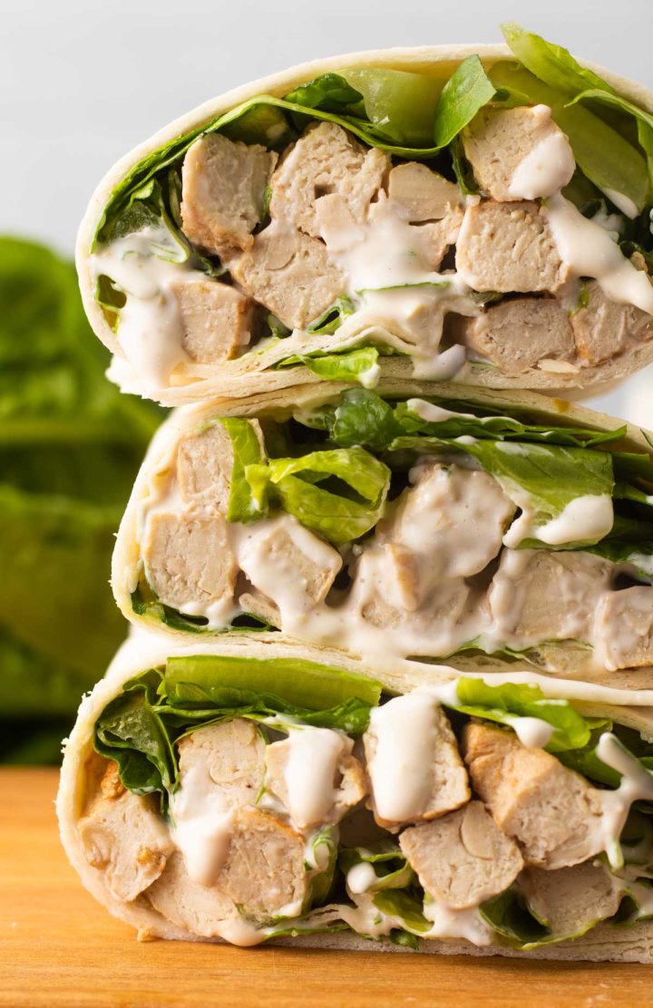 Vegan Chicken Caesar Wraps
